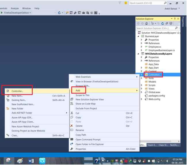 CRUD Operations in MVC Using Business Layer and Scaffolding